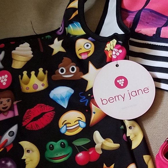 Berry Jane | Swim | Berry Jane Toddler Girls Emoji Print Swimsuit 6 ...